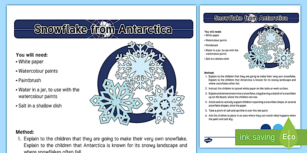 Snowflake from Antarctica Activity (teacher made) - Twinkl