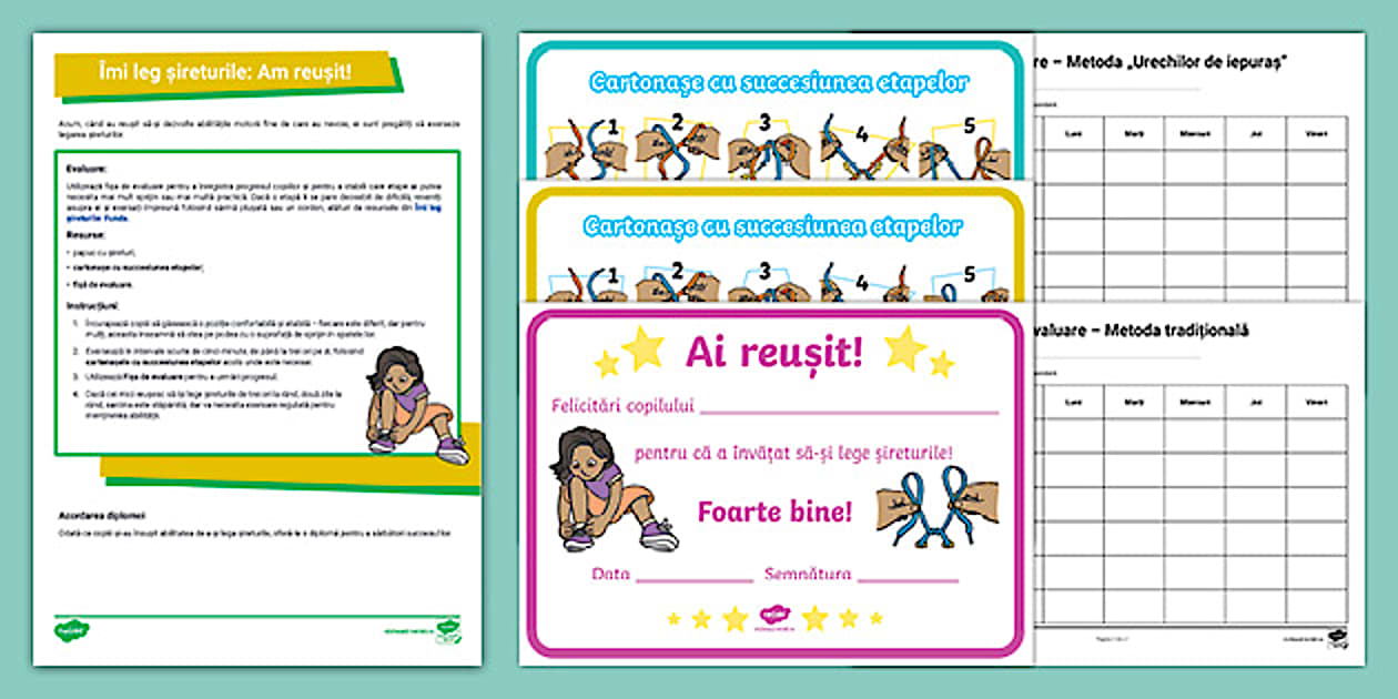 Învăț să îmi leg șireturile 6: Am reușit! – Activitate