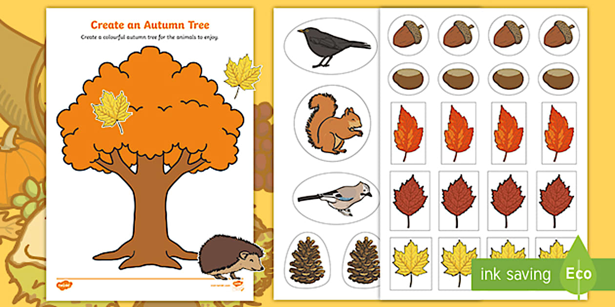 Autumn Tree Cutting Skills Activity | Twinkl - Twinkl