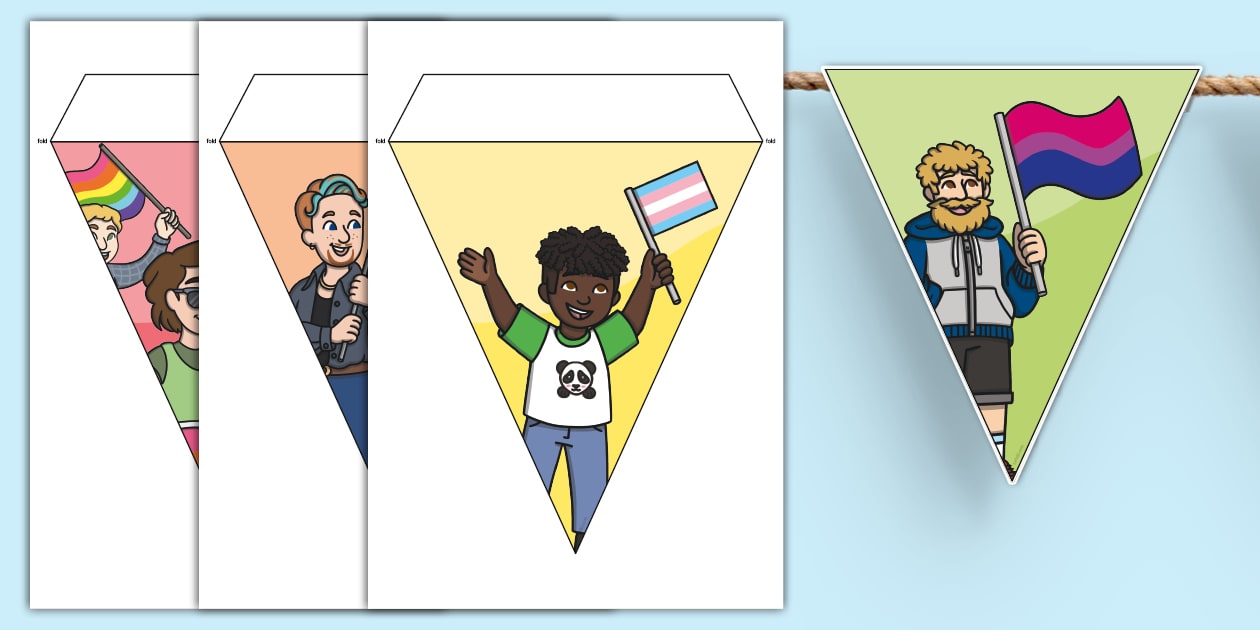 👉 Pride Bunting - LGBT+ Pride Classroom Display Materials