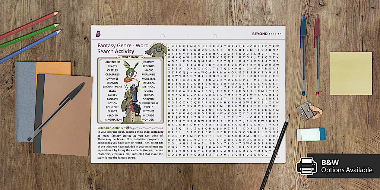 Fantasy Word Search | Beyond English | Secondary School