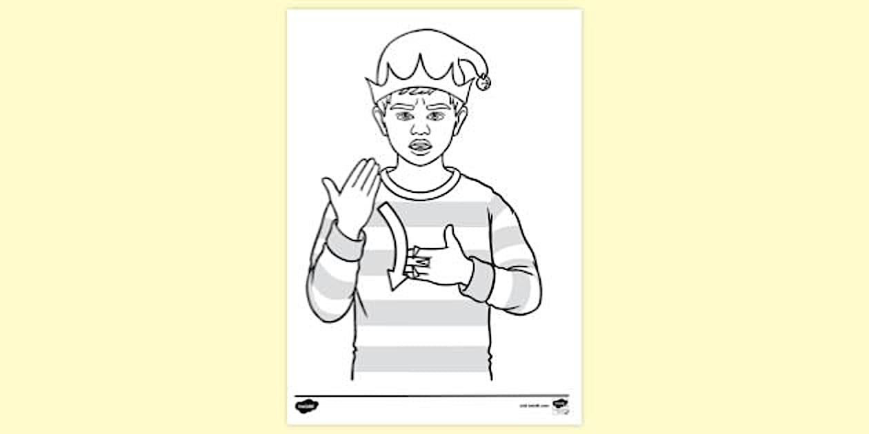 BSL Never Colouring Sheet | Colouring Sheets (teacher made)