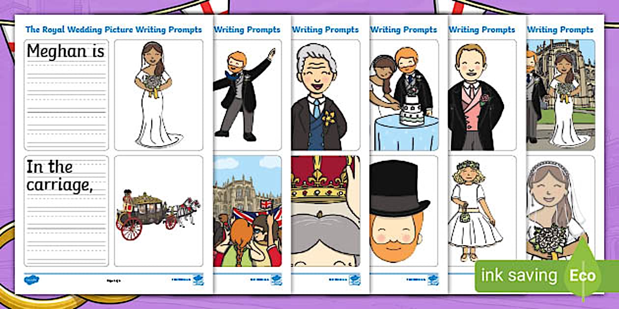 The Royal Wedding Simple Sentence Writing Prompt Pictures Activity