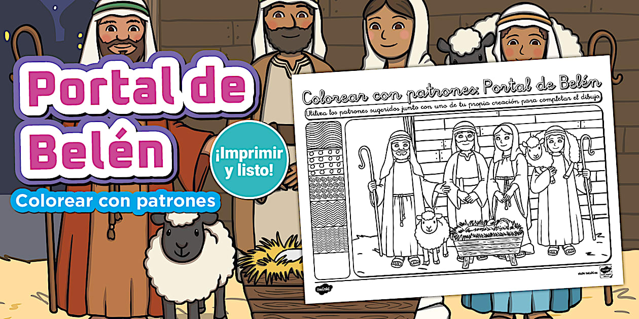 Ficha de actividad: Colorear con patrones - Portal de Belén