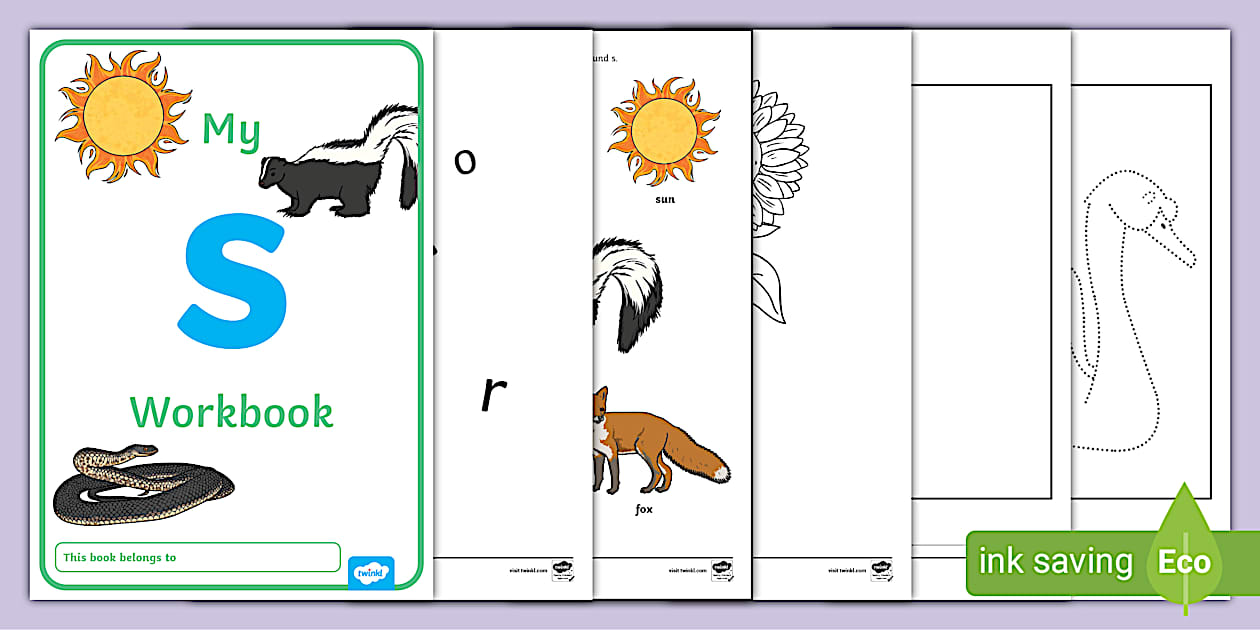 My Workbook S Lowercase (Teacher-Made) - Twinkl