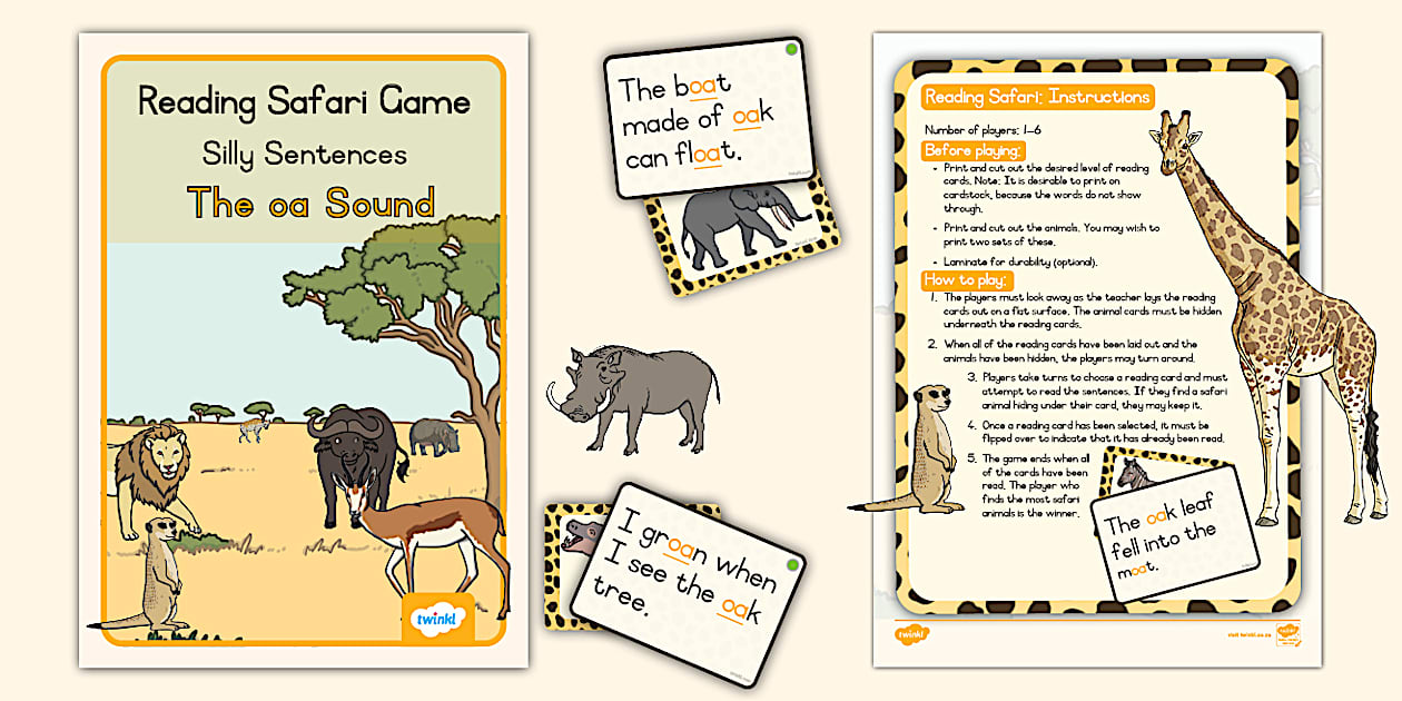 Grade 2 Phonics Reading Safari Game: oa (Teacher-Made)