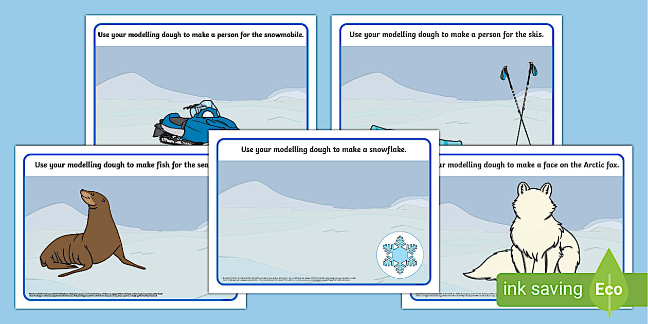 Polar Regions Modelling Dough Mats (teacher made) - Twinkl