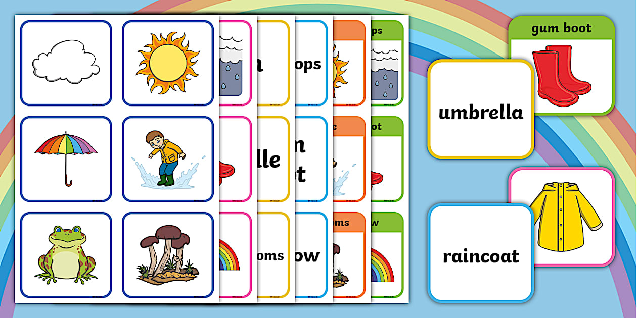 FREE! - Special Matching Cards : Rainy Day (teacher made)