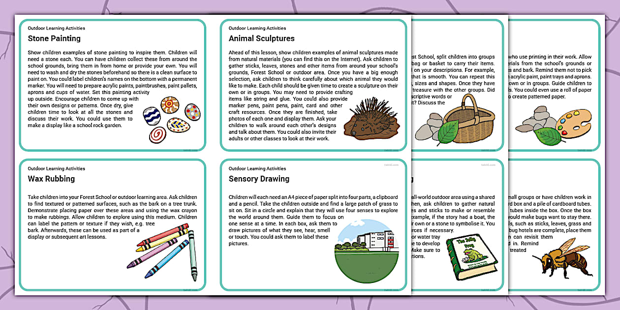 Outdoor Learning Activity Cards (teacher made) - Twinkl