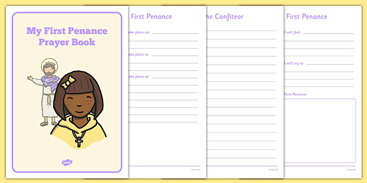 Sacrament of Penance Prayer Book Template (teacher made)