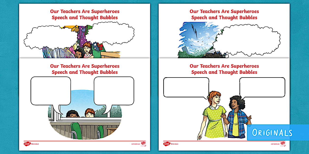 KS2 Superhero Story Speech and Thought Bubble Worksheet / Worksheets