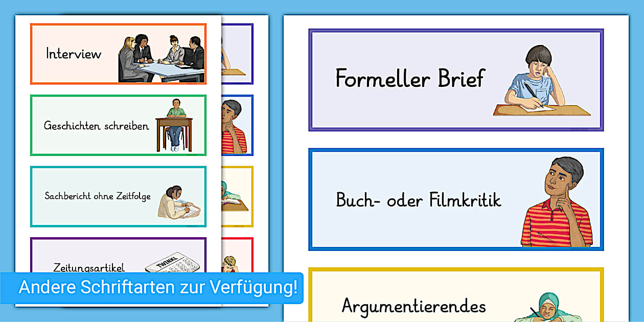 Textsorten-Wortkarten (teacher made) - Twinkl