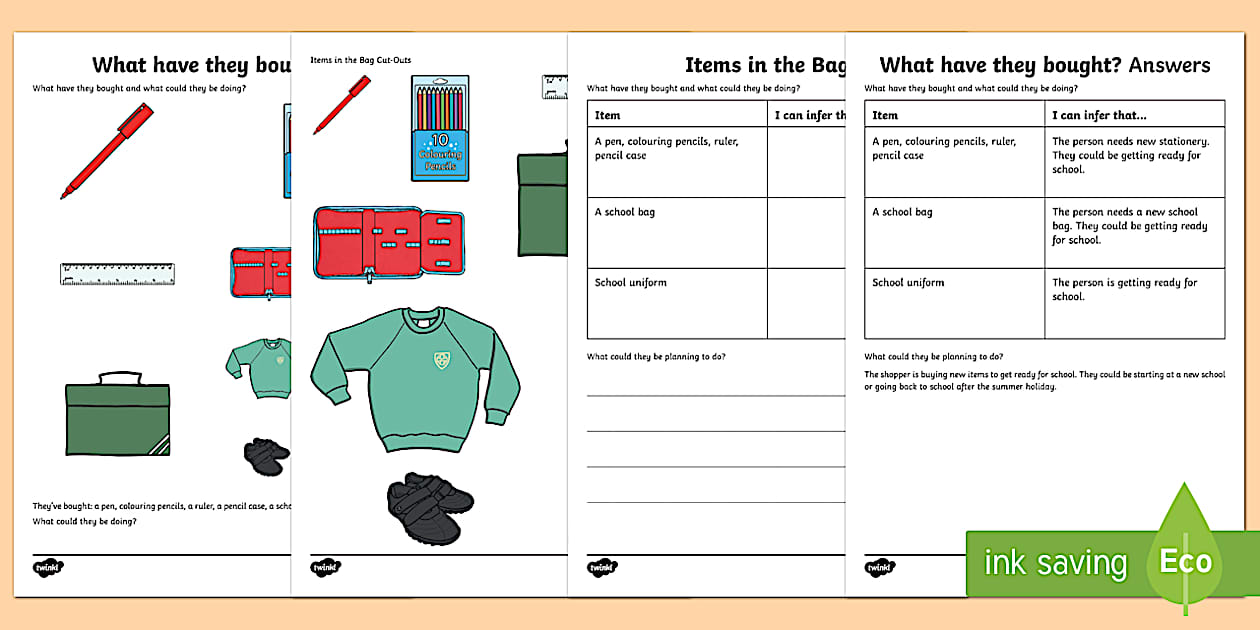 Editable What Have They Bought? (3) Inferences Worksheet