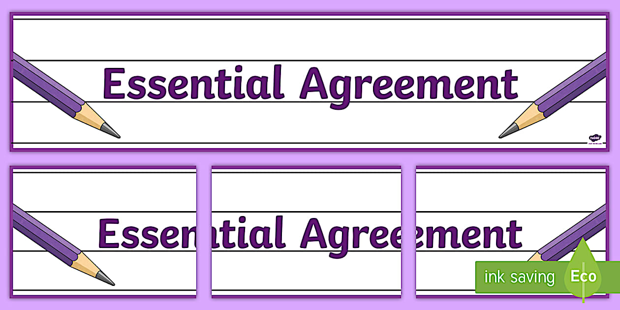Classroom Essential Agreement Display Banner - Twinkl