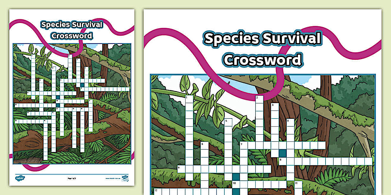 Species Survival Crossword - Primary Science Resources