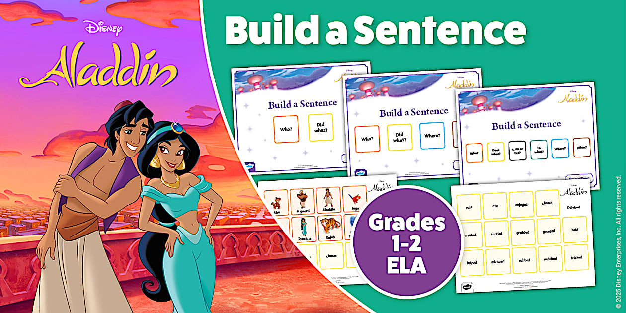 Aladdin: Build a Sentence Grammar Activity for 1st-2nd Grade
