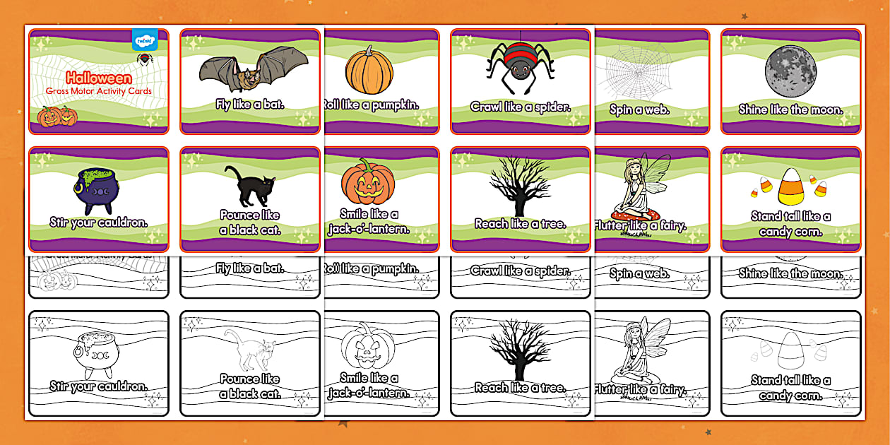 Halloween Gross Motor Activity Cards | Printable | Twinkl