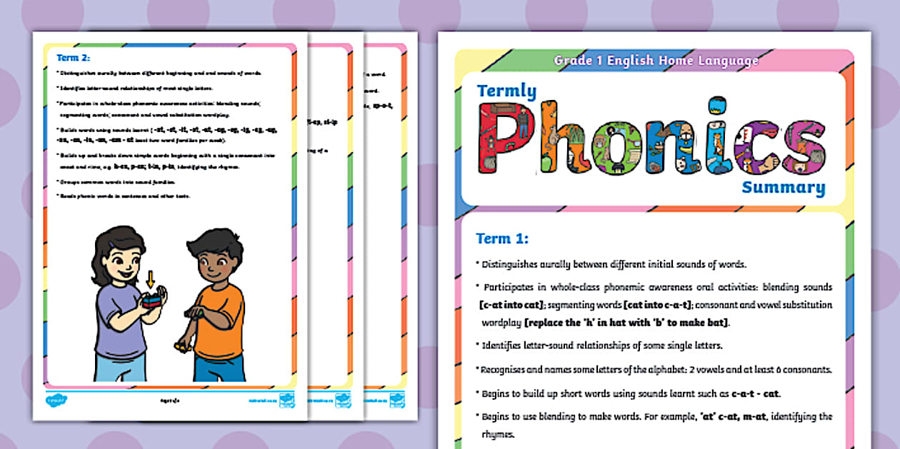 Grade 1 English Home Language: Termly Phonics Summary