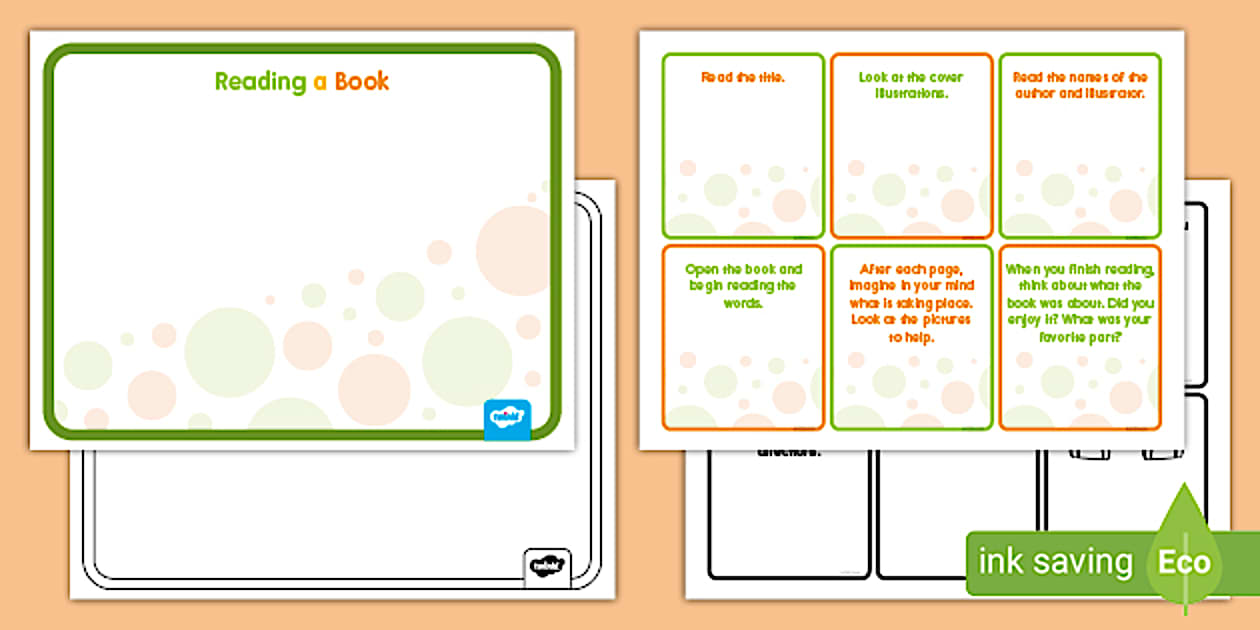 Reading a Book Anchor Chart (teacher made) - Twinkl