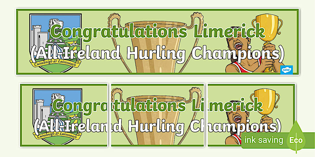Congratulations Limerick (All-Ireland Hurling Champions) Display Banner