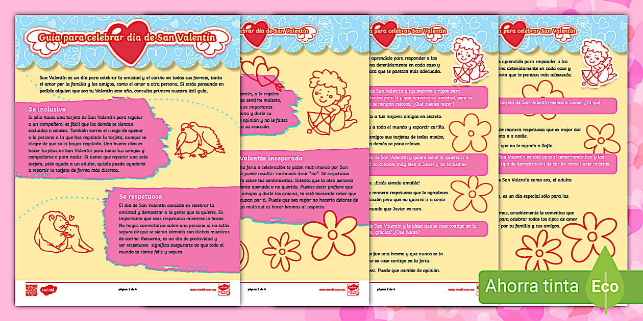 Guía para celebrar día de San Valentín (teacher made)