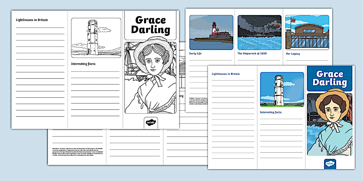 Grace Darling Leaflet Template (Teacher-Made) - Twinkl