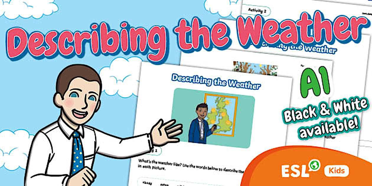 ESL Describing the Weather Writing Activity [Kids, A1]