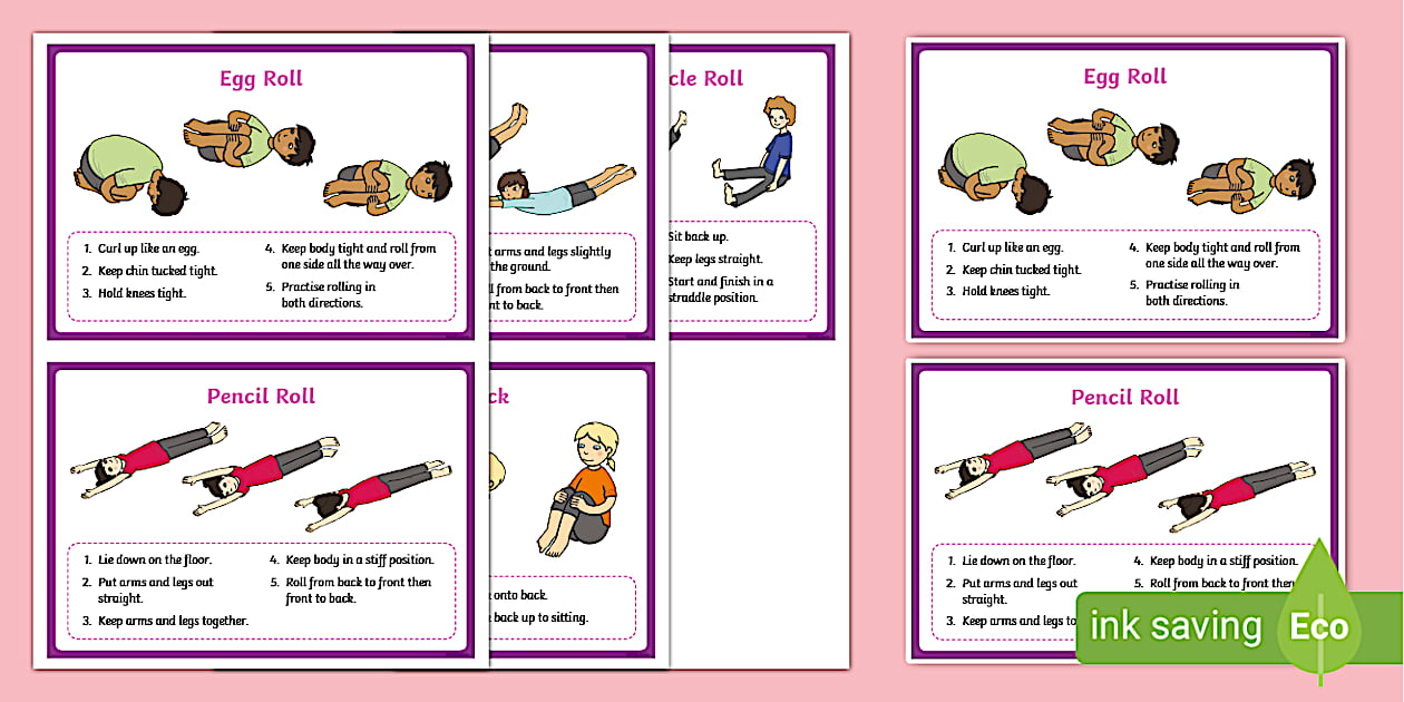 EYFS PE Gymnastic Rolls Support Cards - Twinkl PE - Twinkl