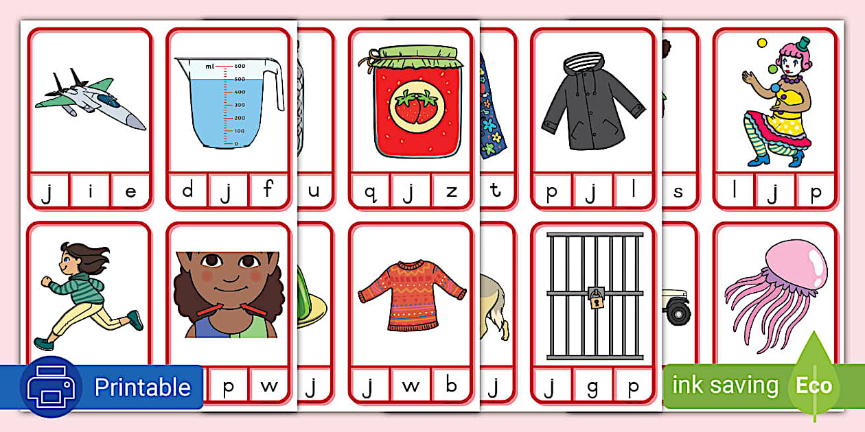 Grade R Phonics: Letter j Peg Card (teacher made) - Twinkl