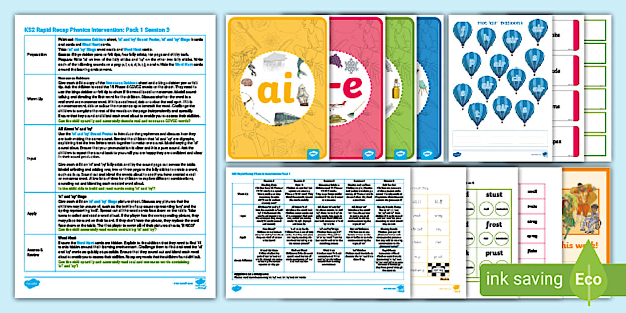KS2 Rapid Recap Phonics Intervention Pack 1 - Twinkl