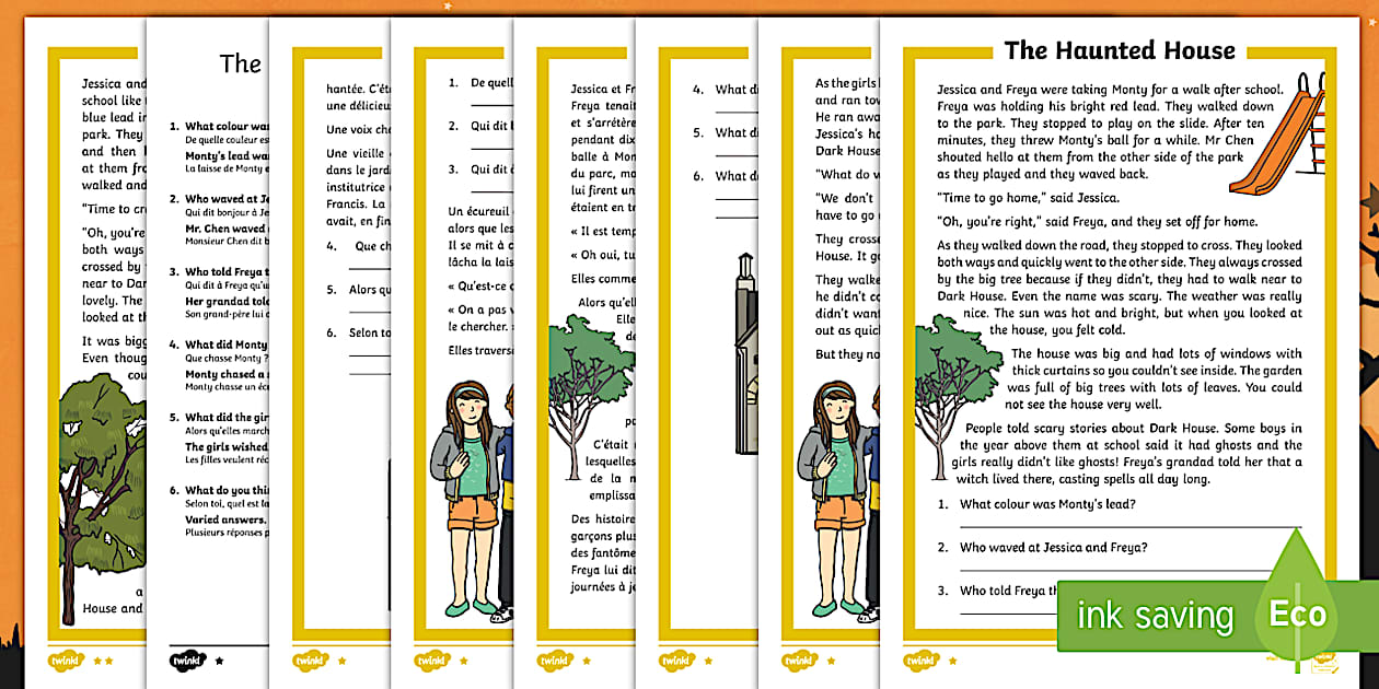 The Haunted House Differentiated Reading Comprehension Activity English ...