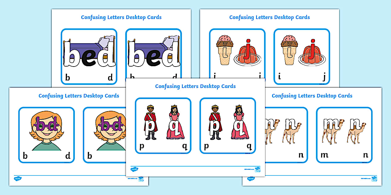 Confusing Letters Desktop Cards (teacher made) - Twinkl
