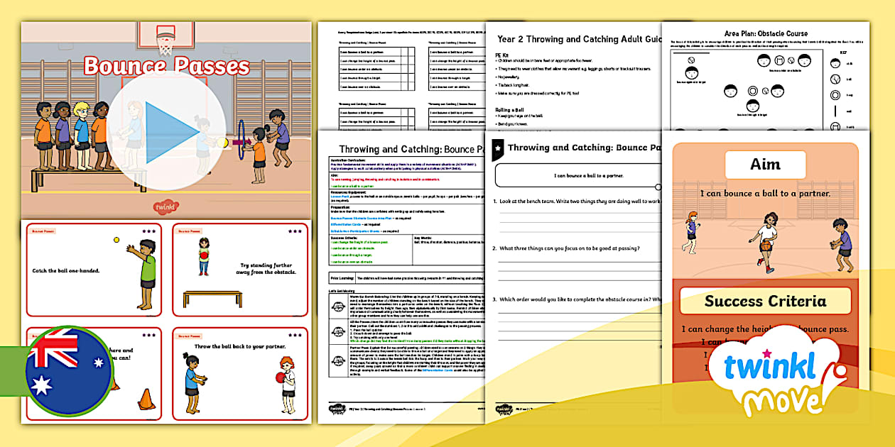 Move PE Year 2 Throwing and Catching Lesson 5: Bounce Passes