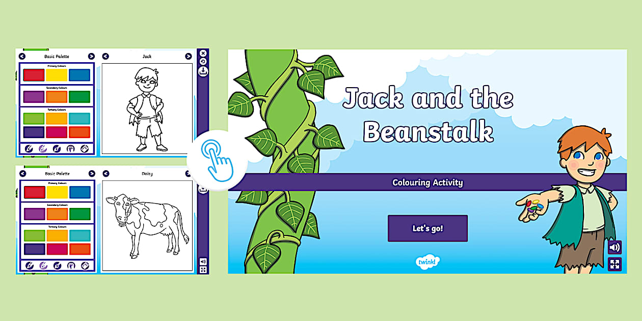 Jack and the Beanstalk Interactive Colouring - Twinkl
