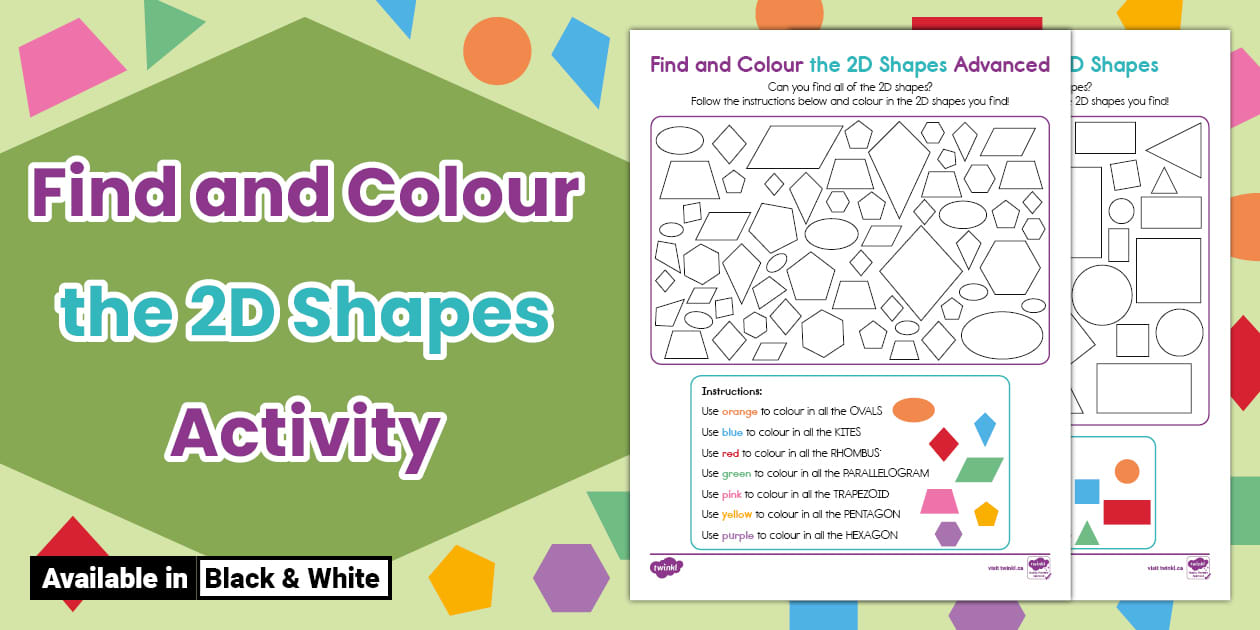 Find & Colour the 2D Shapes Activity