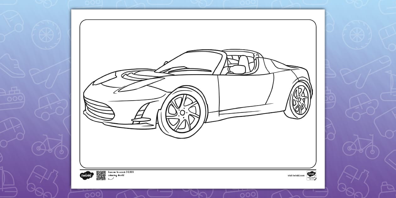 Sports Car Colouring Page for Children | Colouring Sheets