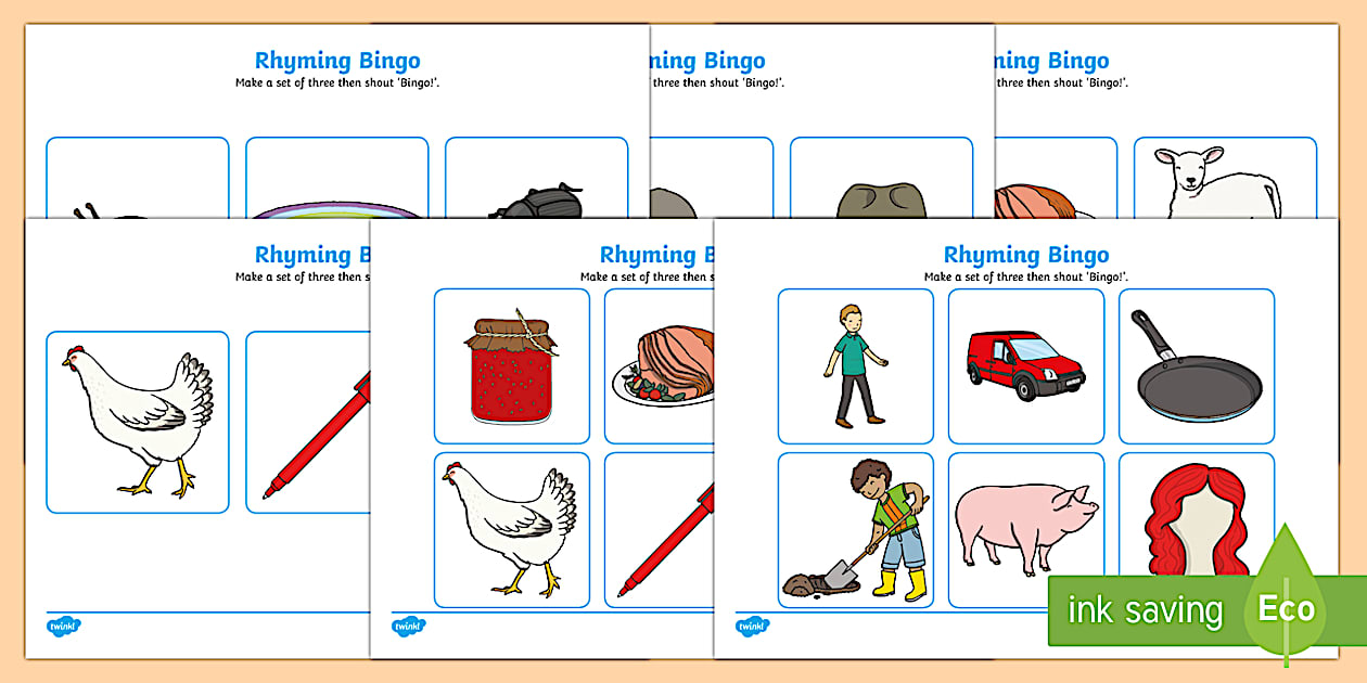 Rhyming Bingo Set - Primary Resources (teacher made)