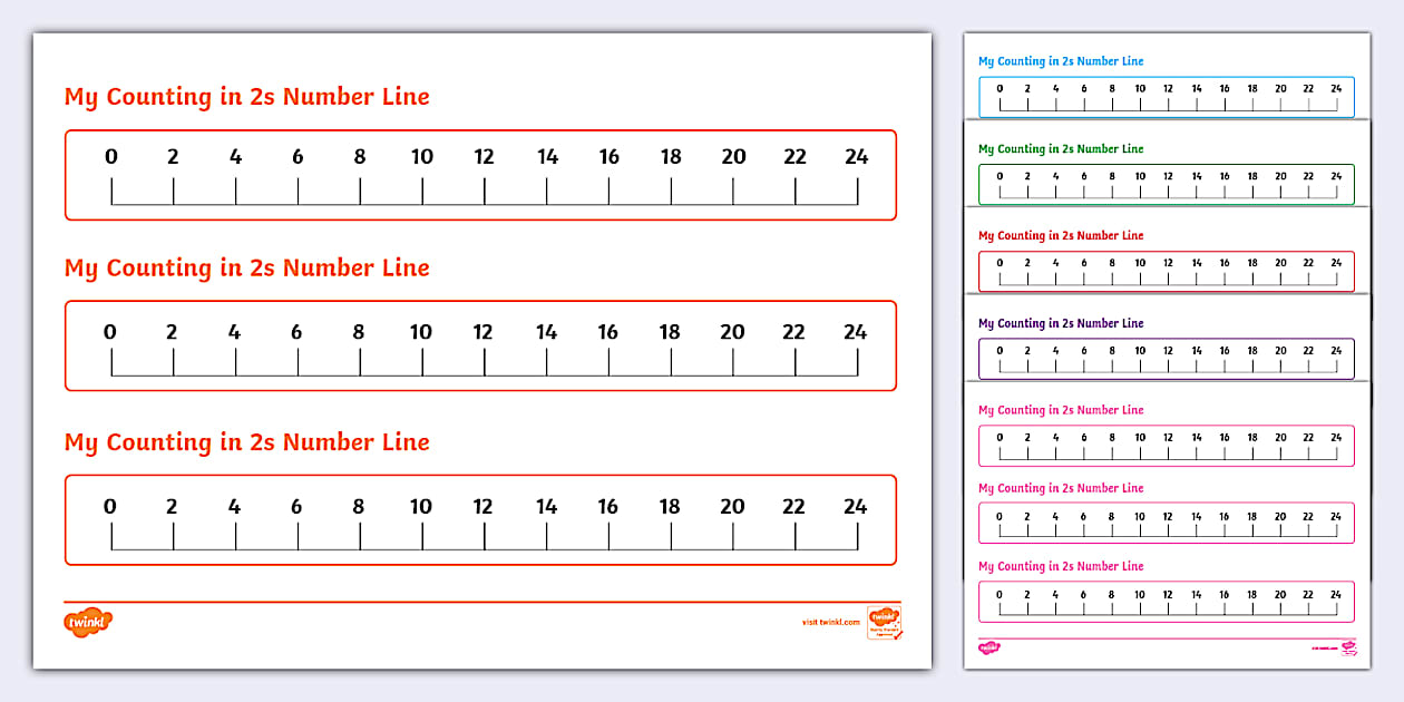Colourful Counting in 2s Number Lines (teacher made)
