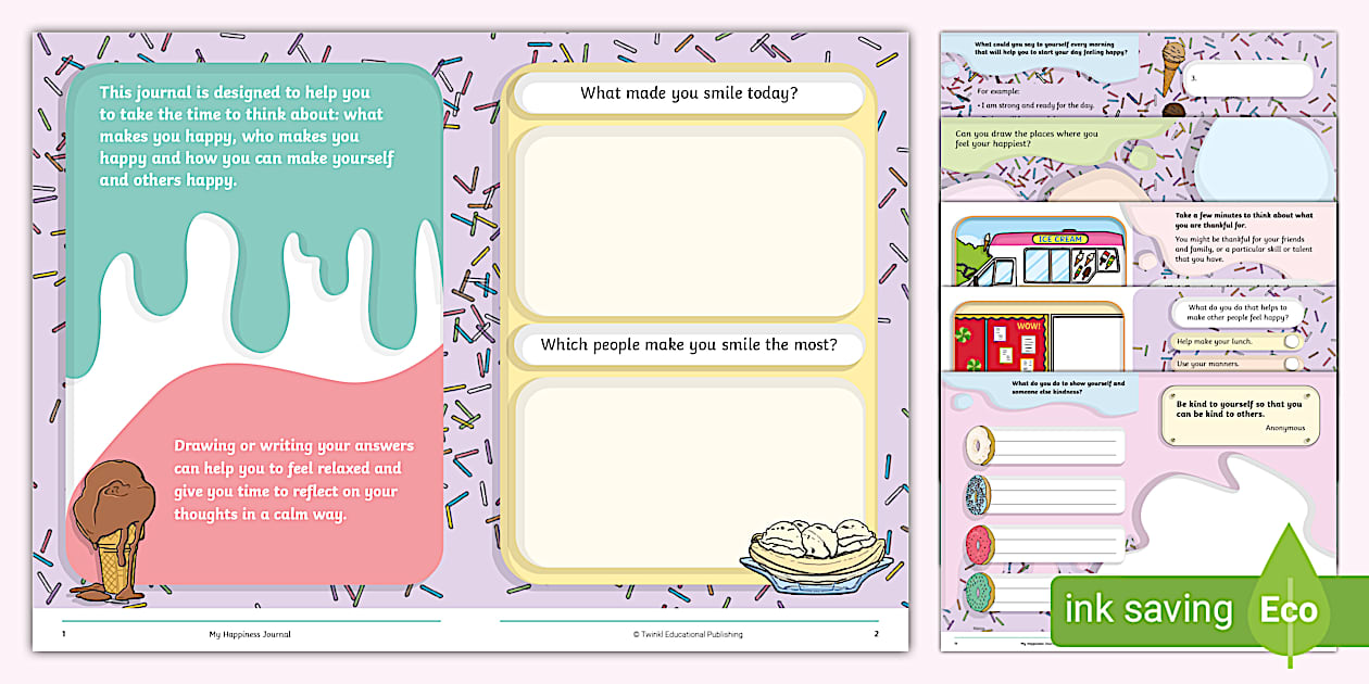 Printable My Happiness Journal For KS1 Children – Twinkl