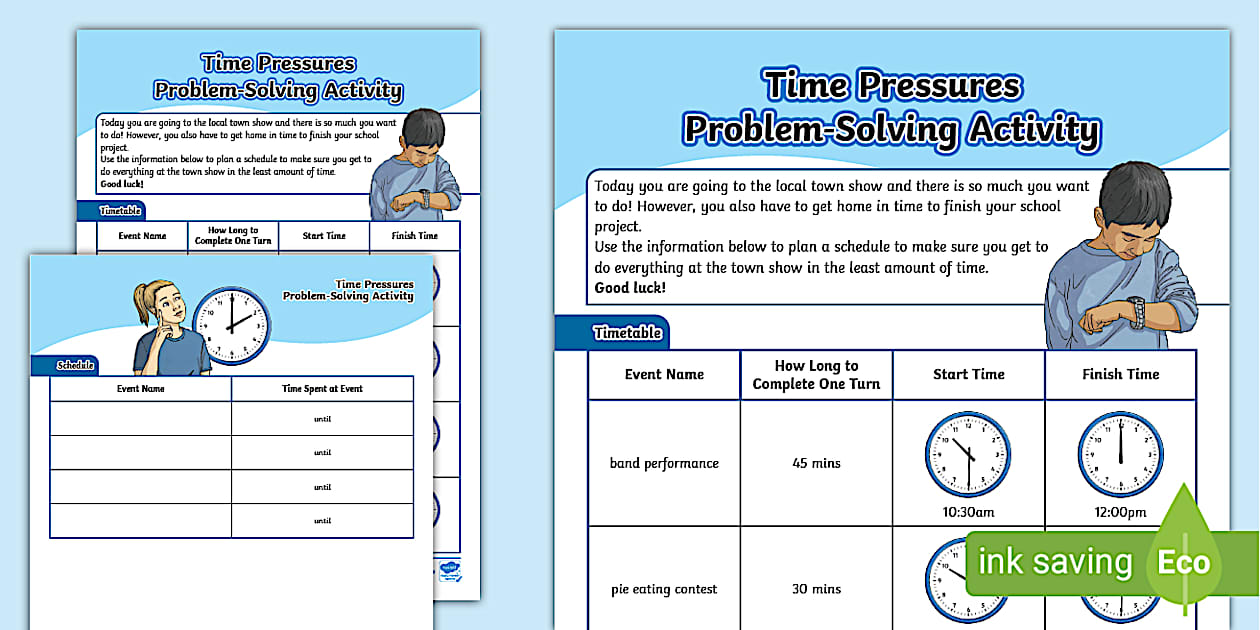 Time Pressures Problem-Solving Activity Ι Year 3&4 Maths