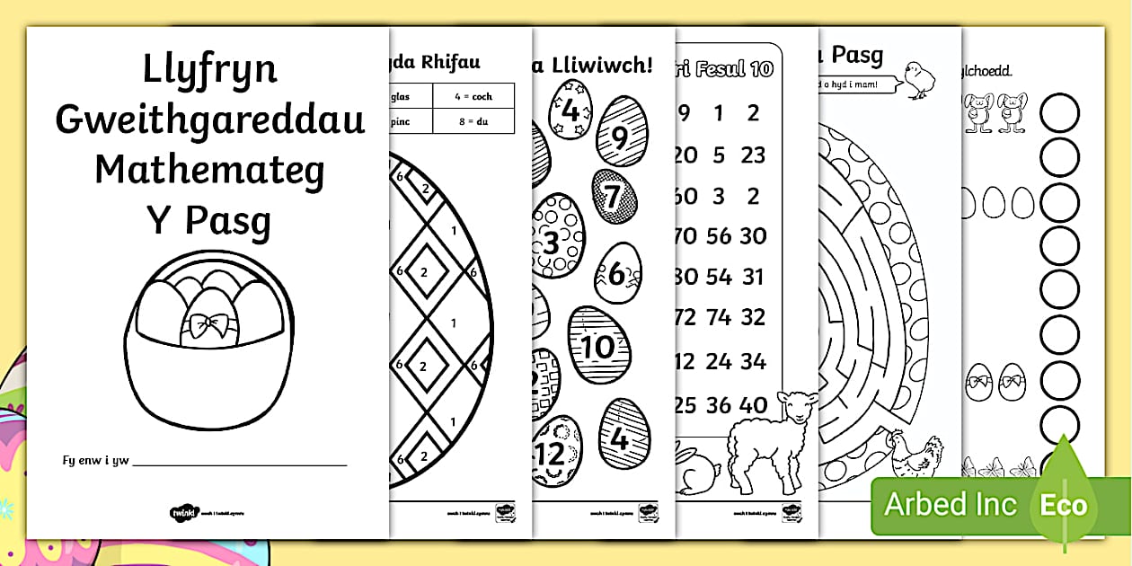 Llyfryn Gweithgareddau Mathemateg y Pasg (teacher made)