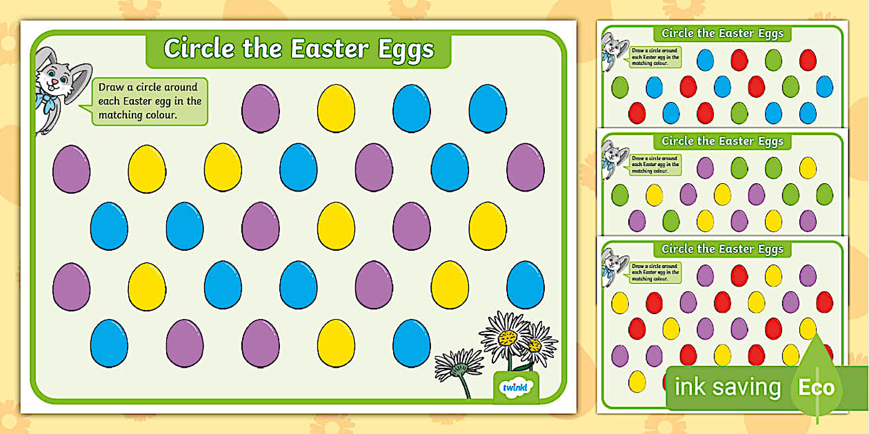 Circle the Easter Eggs Fine Motor Skills Activity - Twinkl