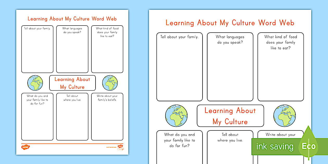 Learning About My Culture Word Web Template - Twinkl - USA