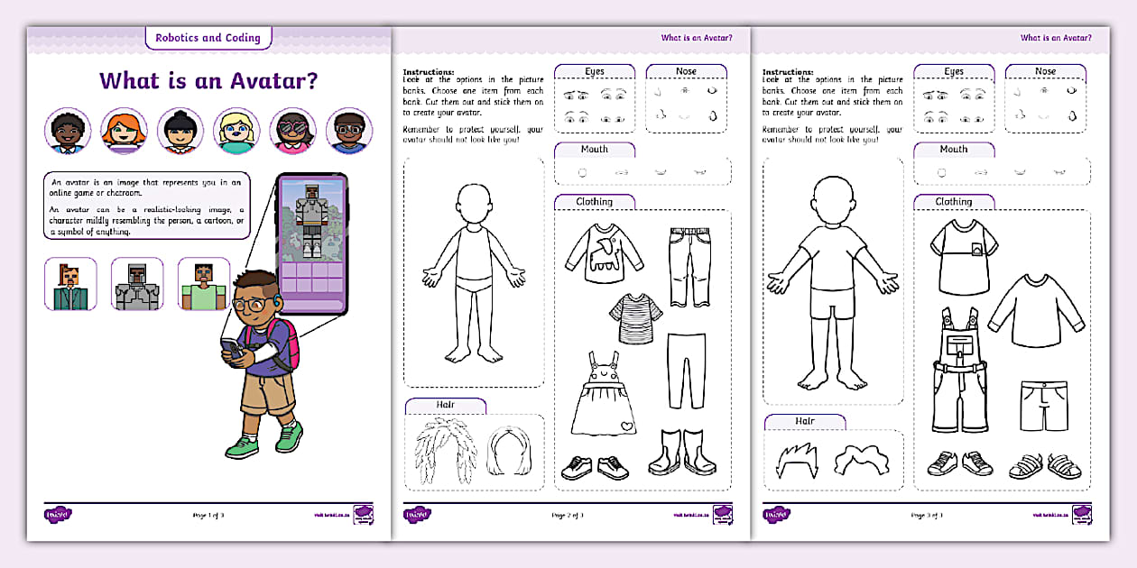 Grade 1 Coding and Robotics What is an Avatar? - Twinkl