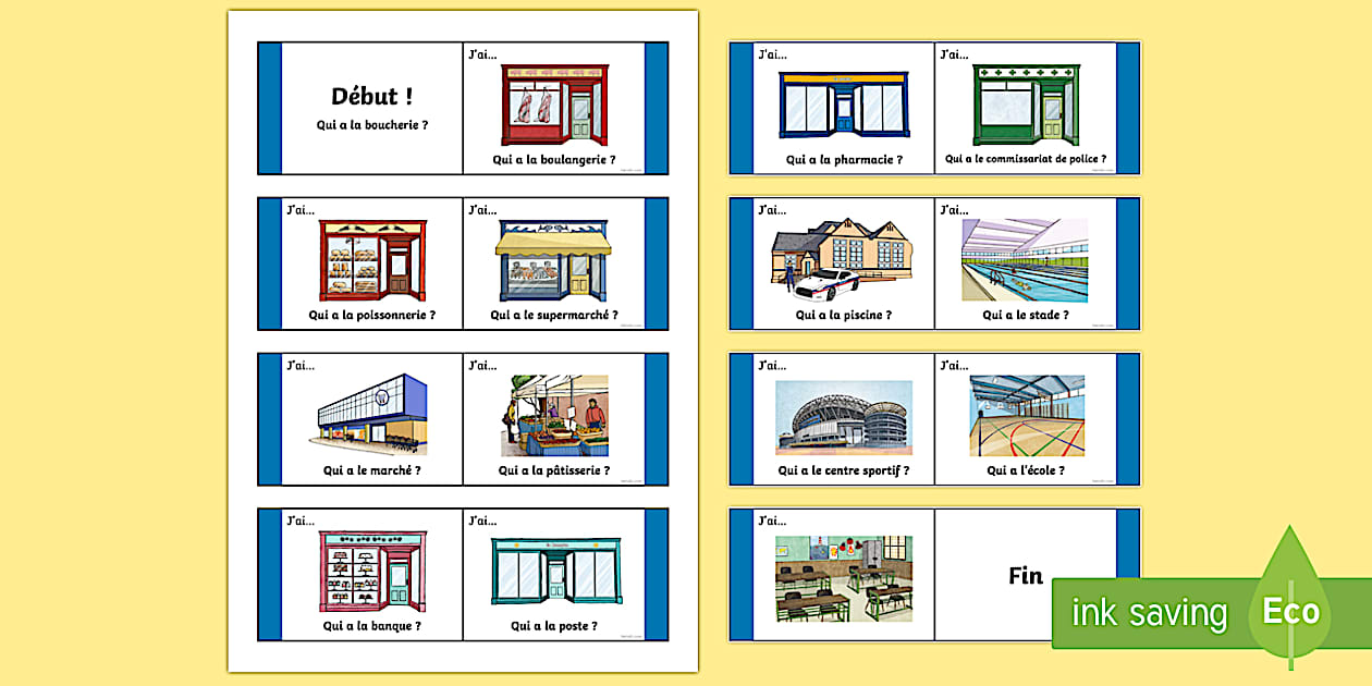 French Buildings Loop Cards - KS2 French Resources - Twinkl