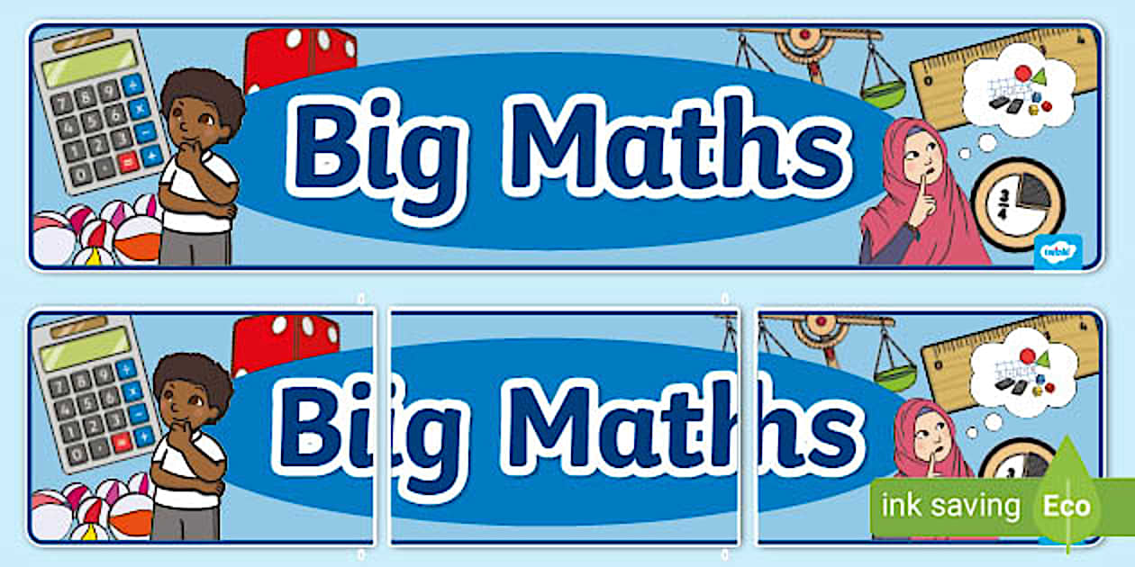 Cursive Big Maths Banner (l'enseignant a fait) - Twinkl