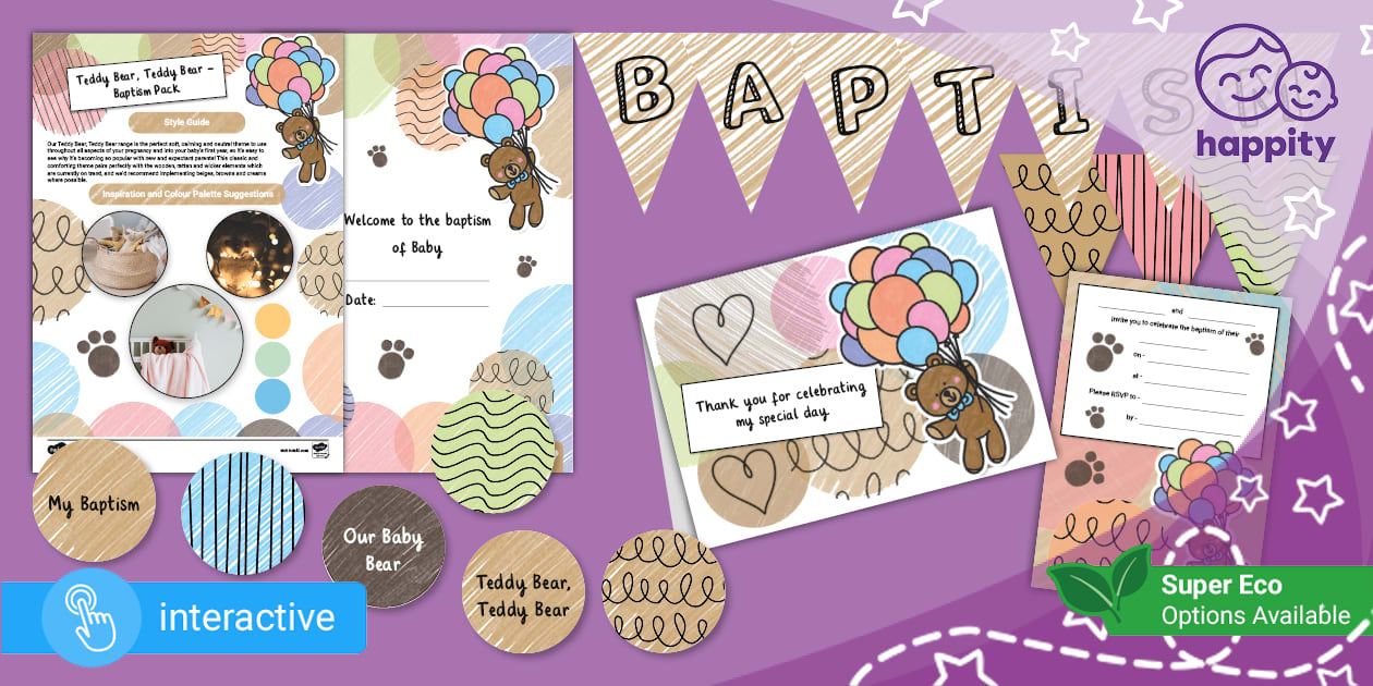 FREE! - Teddy Bear, Teddy Bear - Baptism Pack (teacher made)