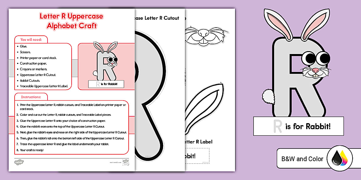 Letter R Uppercase Alphabet Craft (teacher made) - Twinkl