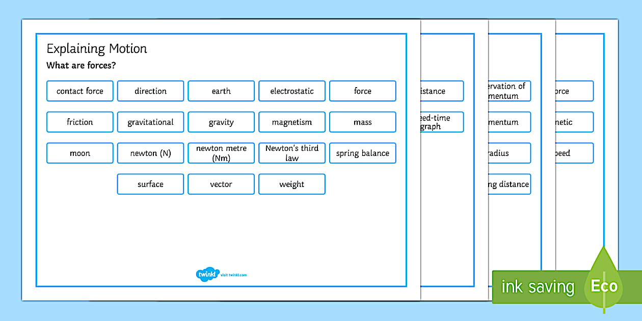 Black and White OCR 21st Century Combined Science P4 Explaining Motion Word