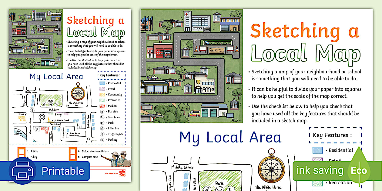 Geography Sketch Map Activity Sheet - Twinkl South Africa